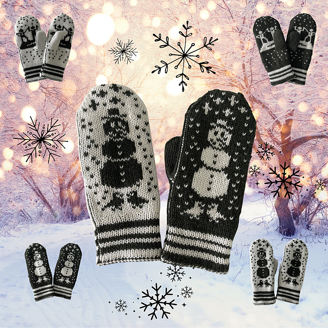 Ravelry: Mr. Snowman mittens pattern by Knitting Partner