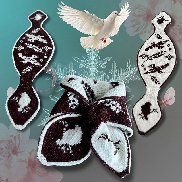 Ravelry: Miss Marple scarf Birds & Feathers pattern by Knitting Partner