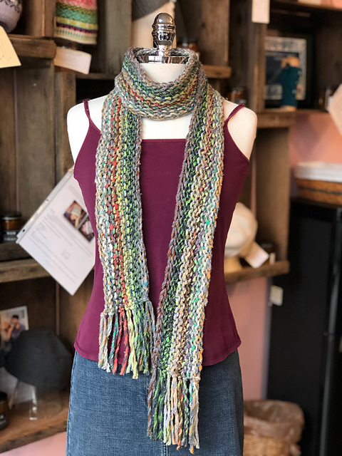 Ravelry: Self-Fringing Noro Scarf pattern by Sarah Keller