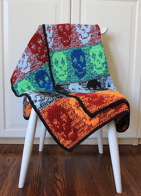 Ravelry: Reversible Skull Blanket pattern by Sonja Hood