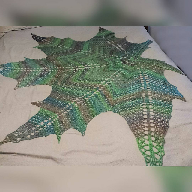 Ravelry: KnottyGeek's Maple Leaf Crochet Shawl