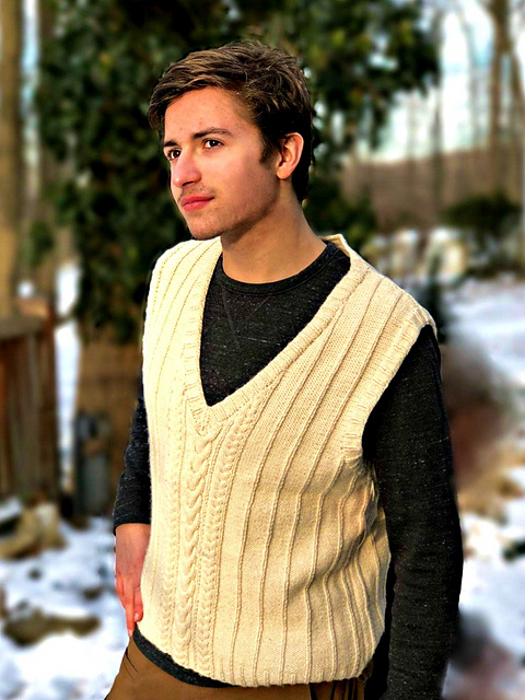 Ravelry: Aran-Inspired Vest pattern by Kathy Zimmerman