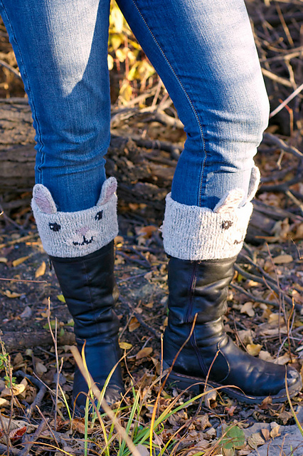 Ravelry: Autumn Animal Boot Topper: Brush Rabbit pattern by Cerise Burns
