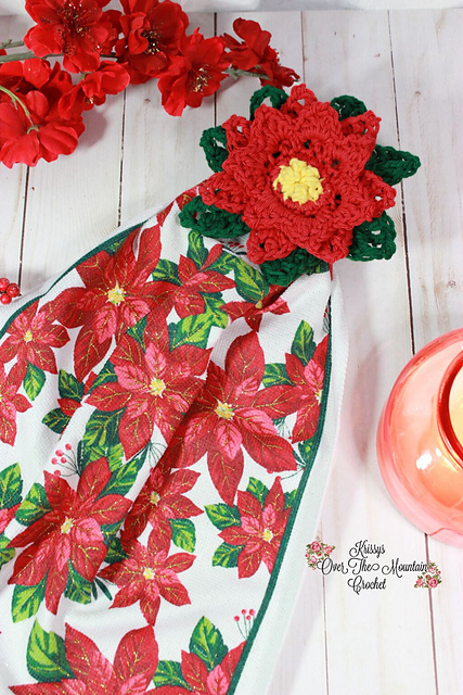 Ravelry: Poinsettia Towel Topper pattern by Kris Moore