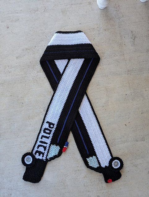 Ravelry: Crown Vic Police Car Scarf pattern by Kristen Patton