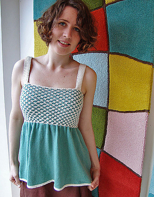 Ravelry: Cotton Bam Boo Smocked Top pattern by Rebecca Hatcher