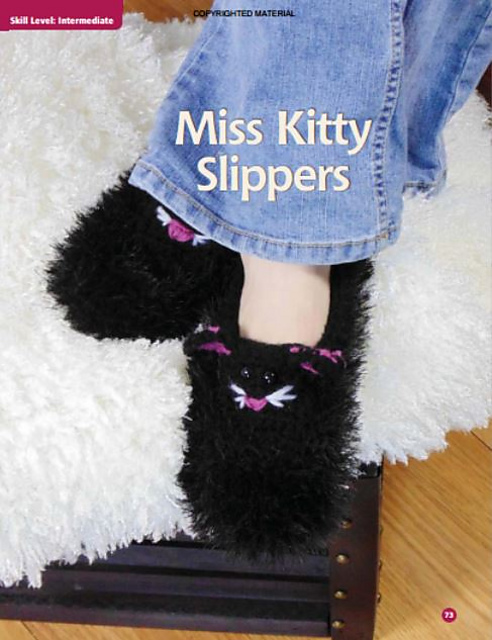 Ravelry: Miss Kitty Slippers pattern by Kristi Simpson