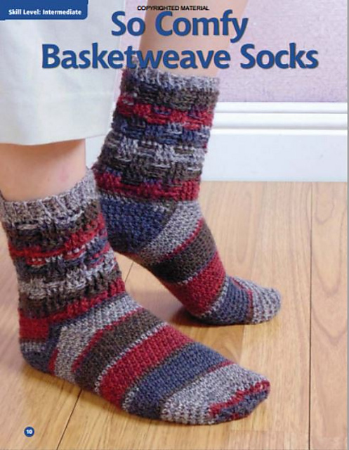 Ravelry: So Comfy Basketweave Socks pattern by Kristi Simpson