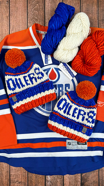 Ravelry: Oilers Inspired Toque pattern by Amanon Designs