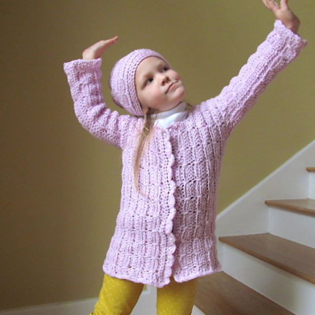 Ravelry: LBK63's Makenzie's Mock Cable-Knit Cardigan and Hat