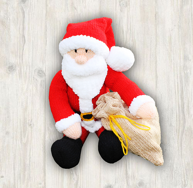 Ravelry: Santa Claus (with two toys in his bag) pattern by Kristine Kuluka