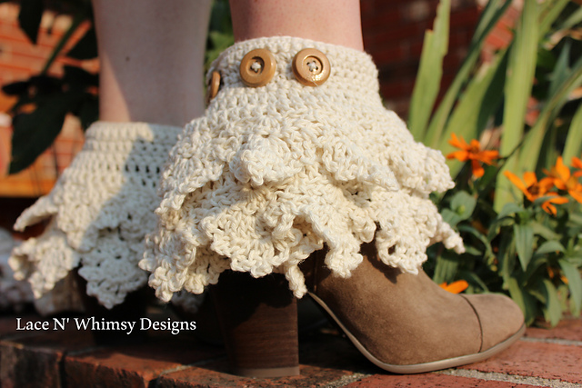Ravelry: Lace Boot Cuffs Layered and Ruffled pattern by Lace N Whimsy