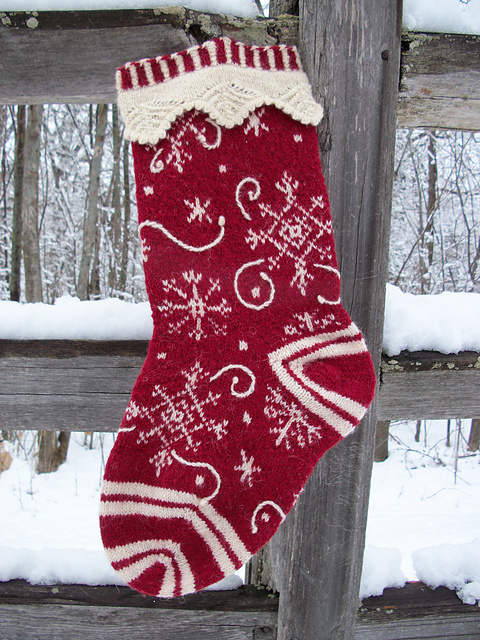 Ravelry: Snowkissed Heirloom Christmas stocking pattern by Jeanne Whiteside