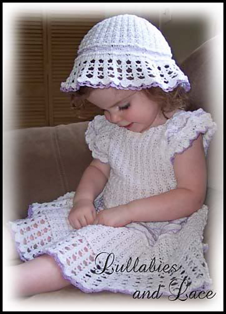 Ravelry: Angel Lace Baby Ensemble pattern by Anna Ness