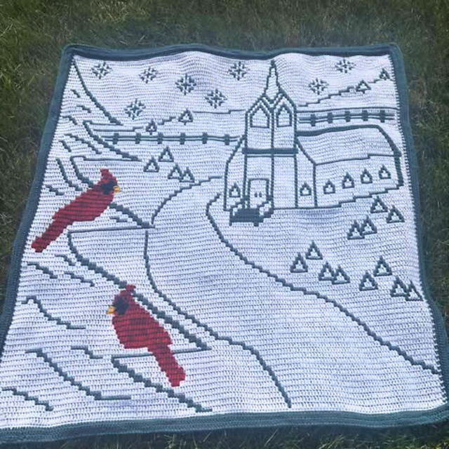 Ravelry: Cardinal Church Mosaic Blanket pattern by Lynette Kosar