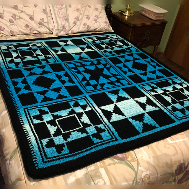 Ravelry: Sadie's Star Mosaic Blanket pattern by Lynette Kosar