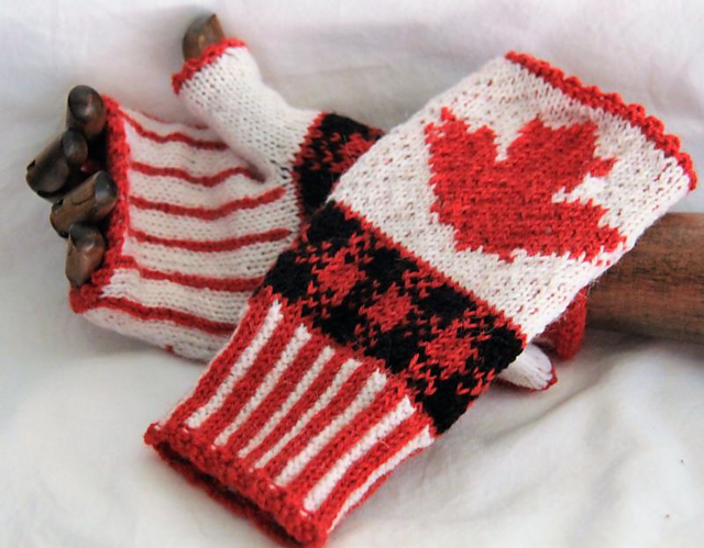 Ravelry: Maple Leaf Buffalo Check Mittens pattern by Lynette Meek