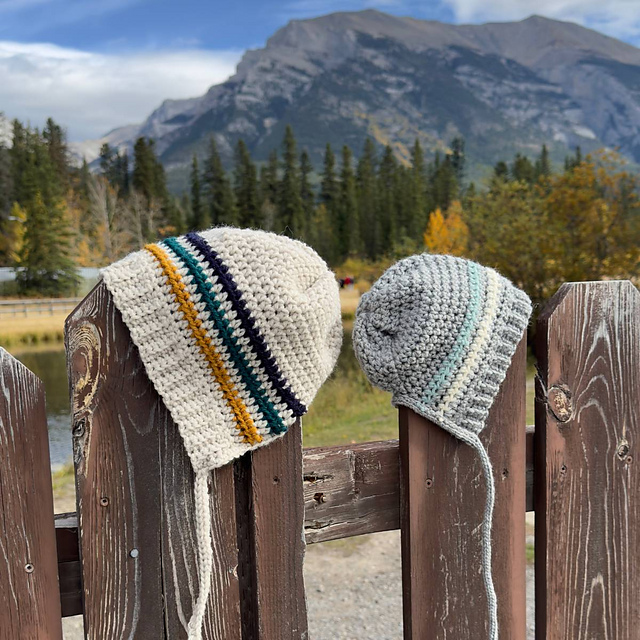 Ravelry: Classic Stripe Bonnet pattern by Crafty Bones / Leanna Haughian