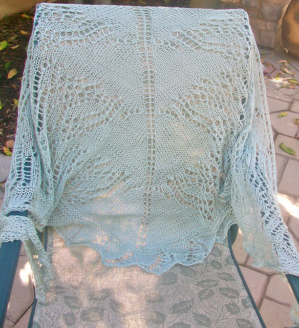 Ravelry: Moss Wings Triangular Lace Shawl pattern by Pam Jemelian