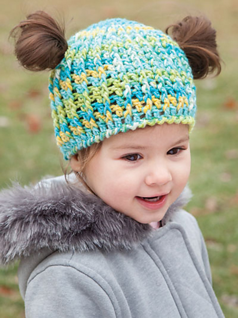 Ravelry: Messy Bun & Pigtail Hat (Crochet) pattern by Lena Skvagerson