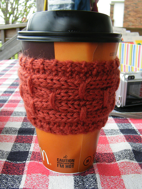 Ravelry: Arthur Cable Coffee Cozy pattern by Mindy Lewis