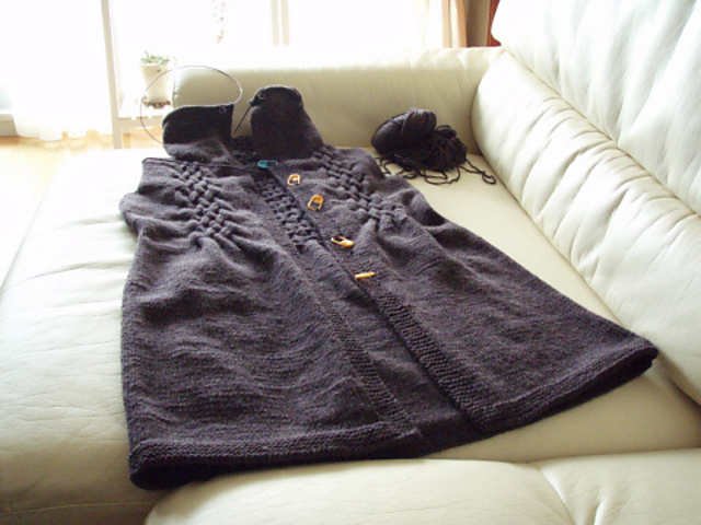 Ravelry: Handknitlife's Smocked Cable Coat 2