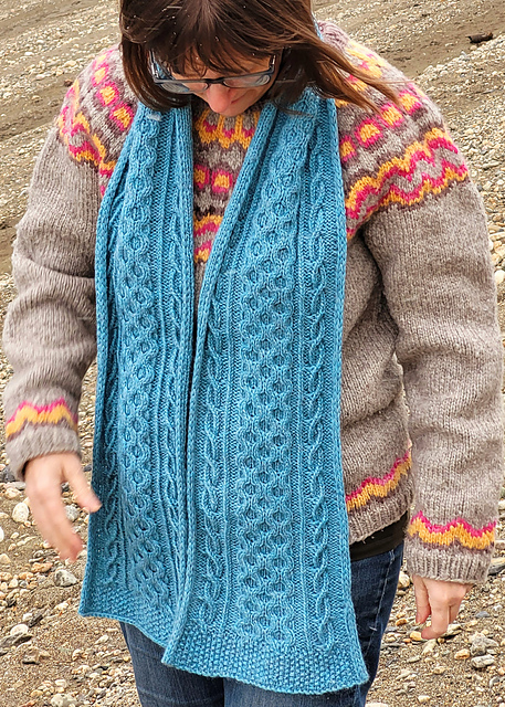 Ravelry: Winding River Cable Scarf pattern by Susan at Lily Respair Designs