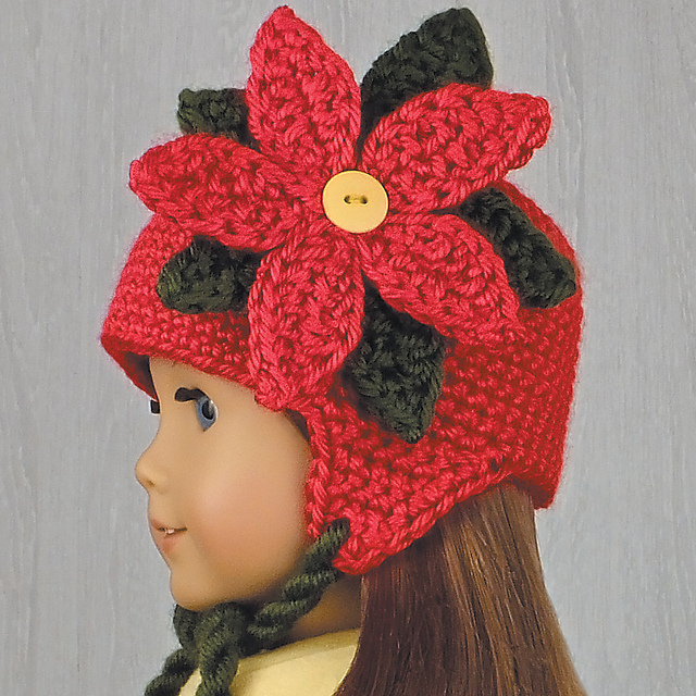 Ravelry: Poinsettia Hat for 18-Inch Dolls pattern by Linda Wright ...