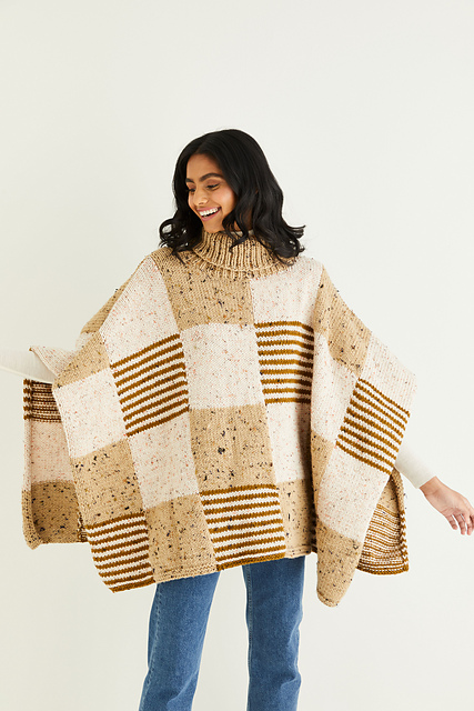 Ravelry: Check Poncho 10344 pattern by Hayfield