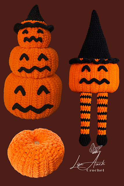 Ravelry: EASY Pumpkin Stack Crochet pattern by LisaAuch Crochet