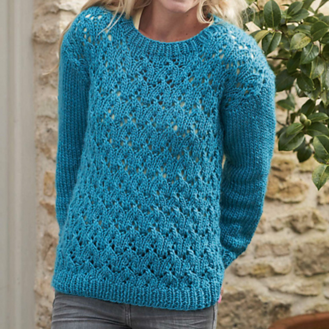 Ravelry: Aquamarina Chunky Lace Jumper pattern by Fran Morgan