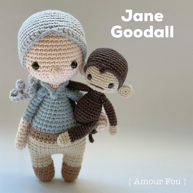 Ravelry: Jane Goodall & Flint, Jane's Chimpanzee pattern by Carla Mitrani