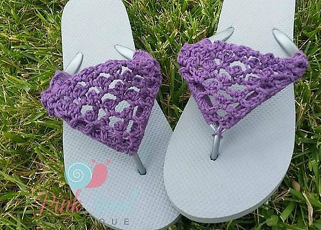 Ravelry: Peekaboo Picot Flip Flops pattern by Pink Snail Boutique