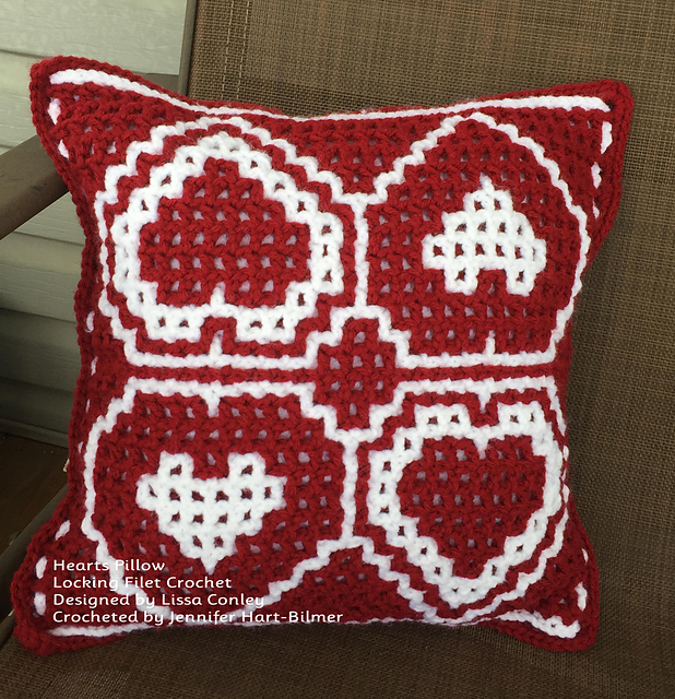 Ravelry: Hearts Pillow LFC pattern by Lissa Conley Designs, LLC