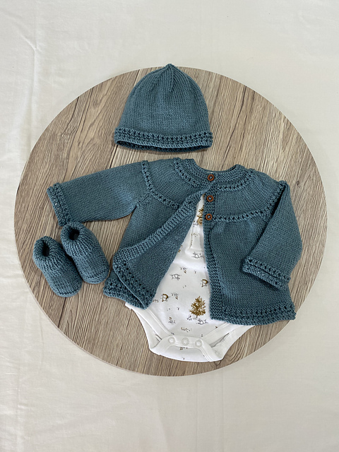 Ravelry: Eyelet Cardigan Set pattern by Little Bundle Knits