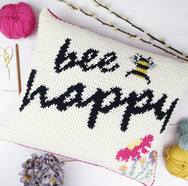 Ravelry: Bee Happy Cushion pattern by Little Doolally