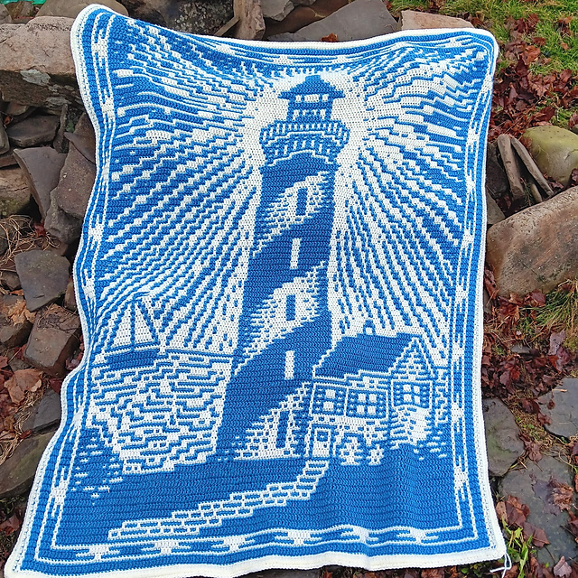 Ravelry: Lonely Lighthouse Overlay Mosaic Blanket pattern by Marissa ...