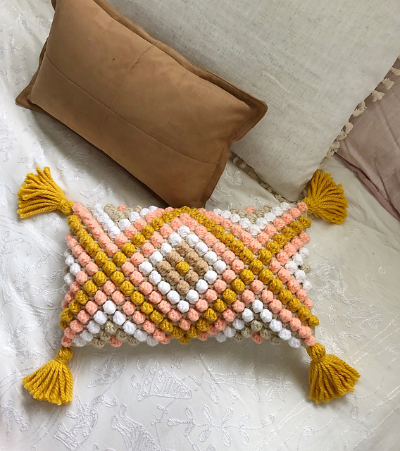Ravelry: Saffron Diamonds Cushion pattern by Little Golden Nook
