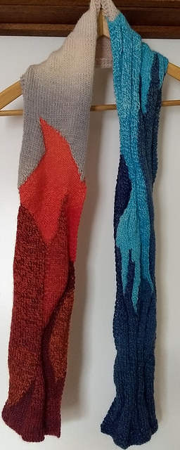 Ravelry: River to Flame Climate Scarf pattern by Liz Maltoo