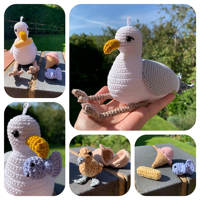 Ravelry: Seagull with hatching chick pattern by Laura Sutcliffe