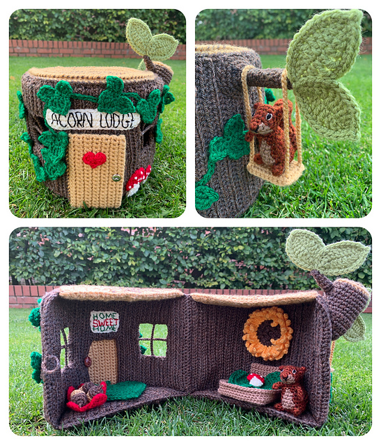 Ravelry: Squirrel & Hollow Log House pattern by Laura Sutcliffe