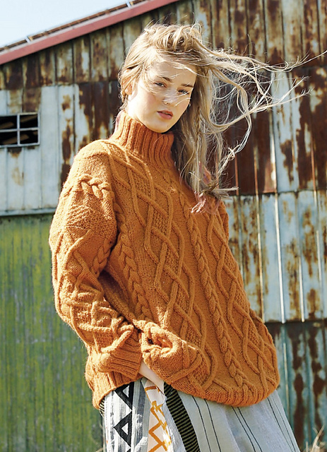 Ravelry: # 12 Zopfpulli Eichenlaub pattern by Rebecca Design Team