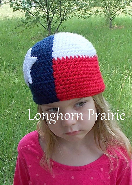 Ravelry: Texas Flag Beanie Hat pattern by April Hubbard