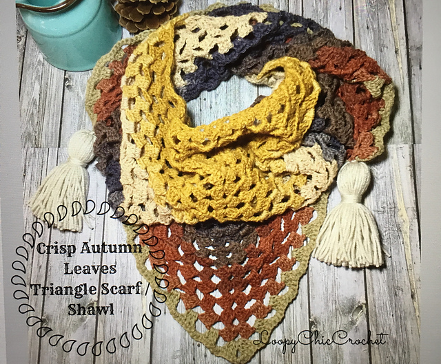 Ravelry: Autumn Leaves Triangle Scarf pattern by Nole Mihalko