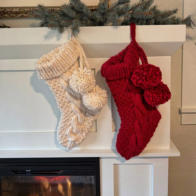 Ravelry: Chunky Cabled Christmas Stocking pattern by Whitney Elinoff
