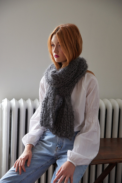 Ravelry: Mohair Fisherman Rib Scarf pattern by Loopy Mango