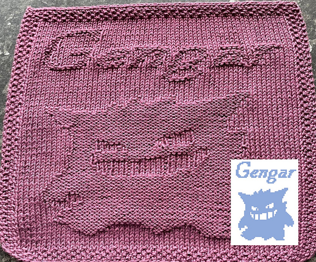 Ravelry: Nr. 802 Pokemon Gengar 65 stitches pattern by Lotte Nielsen