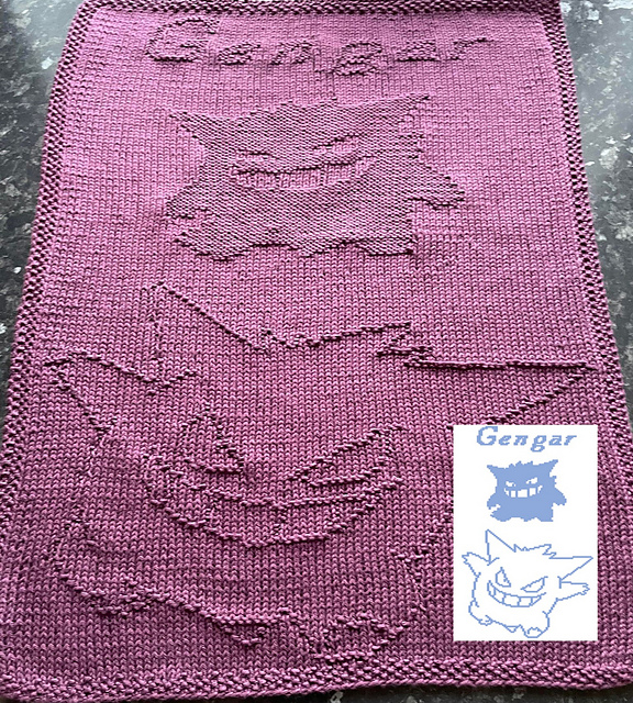 Ravelry: Nr. 804 Pokemon Gengar guest towel pattern by Lotte Nielsen