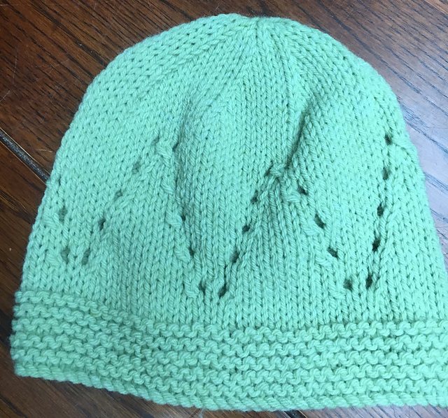 Ravelry: LouDoubleKnitter's Baby Hat ~ Eyelet Green
