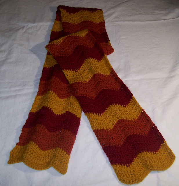 Ravelry: Autumn Ripple Scarf pattern by Louanne Greer